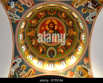 Decorated ceiling of the Greek Orthodox Church and Monastery of Saint ...