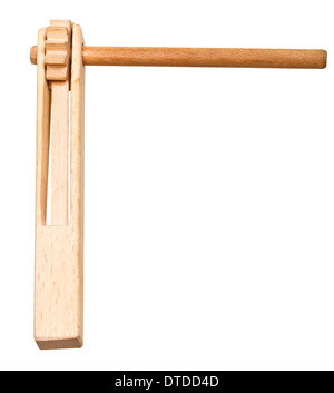 treshchotka (clapper) musical instrument close up isolated on white ...