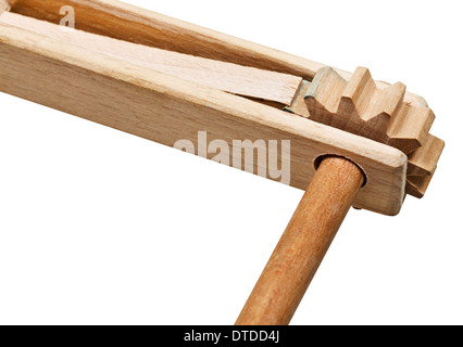treshchotka (clapper) musical instrument close up isolated on white ...