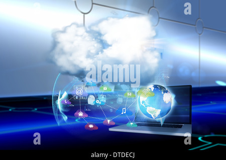 Composite image of cloud computing background Stock Photo - Alamy