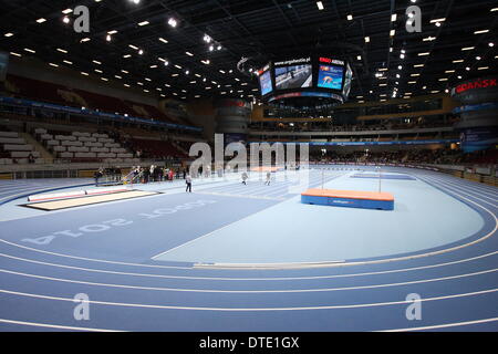 Sopot, Poland 16th, February 2014 First run on the new athletics track ...