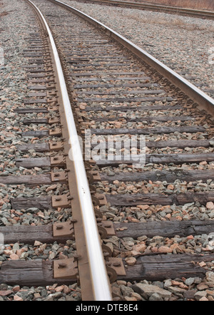 Railroad tracks detail infrastructure for train travel Stock Photo - Alamy