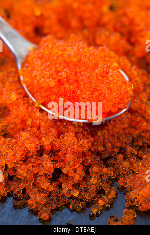 Tobiko sushi , flying fish eggs sushi Stock Photo - Alamy