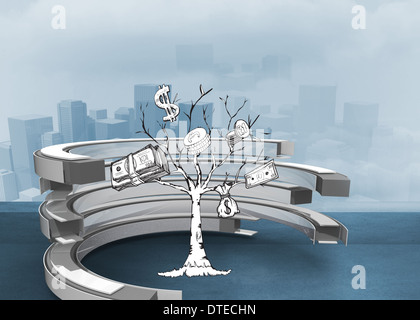 Money tree in a curved structure Stock Photo - Alamy