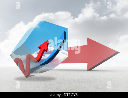 Composite image of arrows on abstract screen Stock Photo - Alamy