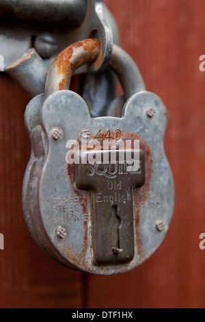An old rusting English padlock Stock Photo - Alamy
