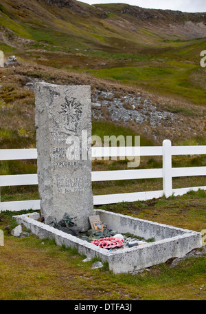 Grave of British explorer Ernest Shackleton, South Georgia Island Stock ...