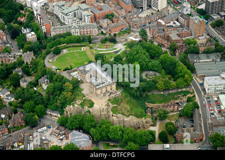 Aerial shot of the Castle in Nottingham City, Nottinghamshire UK Stock ...