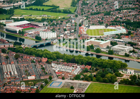 Aerial shot of the River Trent and Victoria Embankment in Nottingham ...