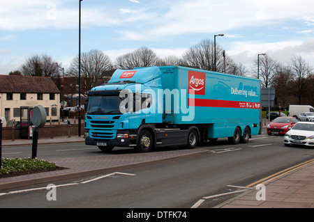 Argos delivery HGV lorry vehicle trailer UK Stock Photo - Alamy
