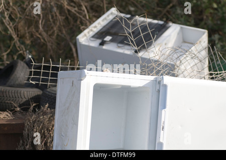 old fridge fridges disposed of at roadside fly tipped tipping tippers ...
