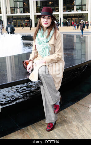 Maria Vilela arriving at the Herve Leger runway show in New York City ...