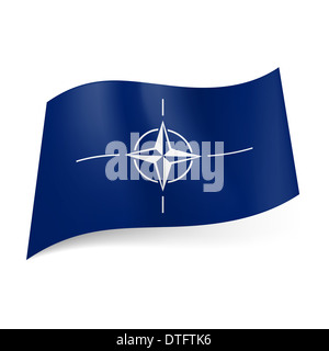 Flag of NATO: compass rose with four lines on blue background Stock ...