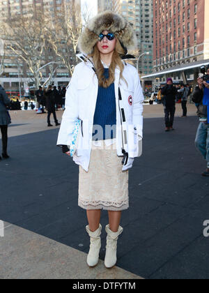 Karen Lee arriving at the Rebecca Minkoff runway shown in New York City ...