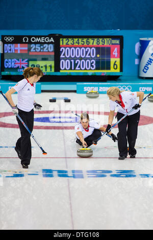 Great Britain's Vicki Adams in action during women's curling semifinals ...