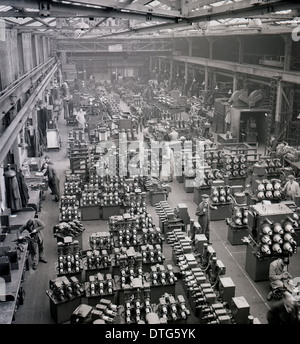 1950s. Historical image showing the factory floor of A Reyrolle ...