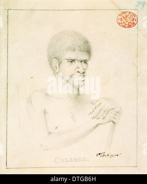 Portrait of an Aboriginal man named Colebee, decorated for a funeral ...