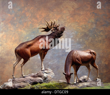 Irish elk, giant deer or Irish deer, Megaloceros giganteus, extinct ...
