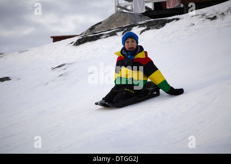 Children playing on ice. Nuuk Greenland Stock Photo - Alamy