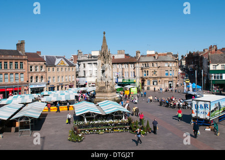 An aerial view of Mansfield town centre, Nottinghamshire, UK Stock ...