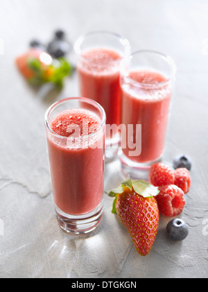 Blueberry and raspberry smoothies Stock Photo - Alamy