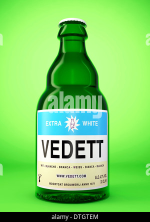 Bottle of Belgian Vedett Extra White beer isolated on a white Stock ...