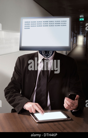 Workplace with computer monitor in office. Concept of digital marketing ...