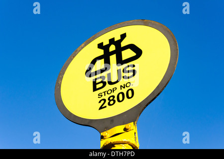 A Bus Eireann bus stop sign (and logo) in Cahir, Ireland (Eire Stock ...