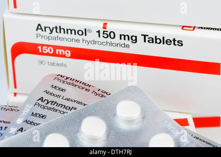 Arythmol (Propafenone hydrochloride) tablets, 150mg, used in the ...