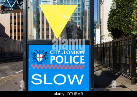 A City of London Police security checkpoint on Queen Victoria street ...