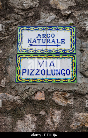 Road Sign - Capri, Italy Stock Photo - Alamy