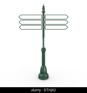 A classic street Sign Post with six Signs pointing right and left in ...