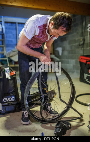 cleaning preparing road bikes Stock Photo - Alamy