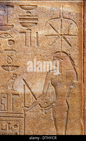 Hieroglyphs in Cartouche on a block at The Temple of Seti I at Abydos ...