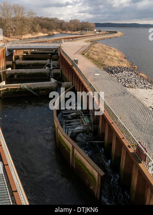 fish ladder built by Vattenfall, River Elbe near Geesthacht, Schleswig ...