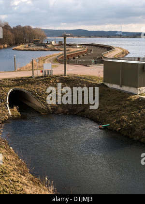 fish ladder built by Vattenfall, River Elbe near Geesthacht, Schleswig ...