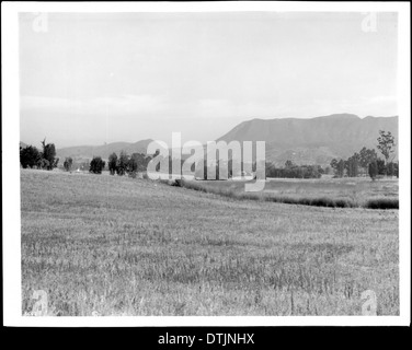 A panoramic view showing Cahuenga Pass, Mount Hollywood, and the San ...