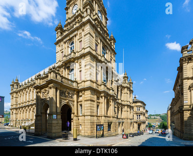 Halifax West Yorkshire, town centre map and destination signs Stock ...