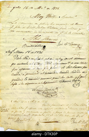 A historical petition from Julian Valdez in 1836, requesting a grant ...