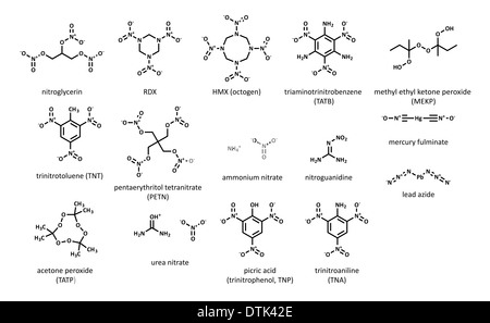 Nitroglycerin molecule skeletal formula. 2D structure of C3H5N3O9 ...
