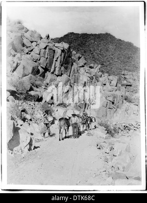 A black-and-white photograph documenting prospectors during the Sud-Est ...
