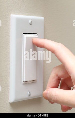 hand turn on switch multiple socket plug Stock Photo - Alamy