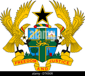 National coat of arms of the Republic of Ghana Stock Photo - Alamy