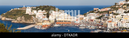 View of the harbor and port at Ponza island in the summer season. Ponza ...