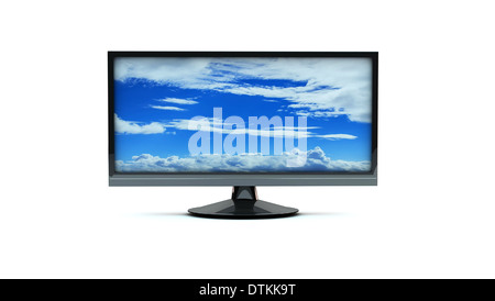 Monitor tv with an image of heaven on the screen Stock Photo - Alamy