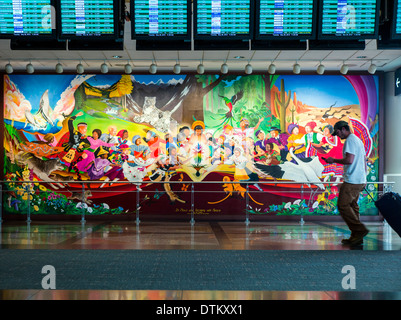 Colorful mural titled "In Peace & Harmony with Nature", by Leo Tanguma ...