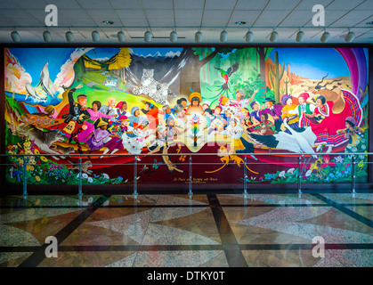 Colorful mural titled "In Peace & Harmony with Nature", by Leo Tanguma ...