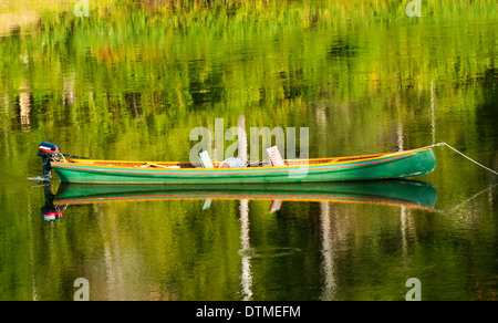 Fishing guide canoes on the Miramichi River well known for Atlantic ...