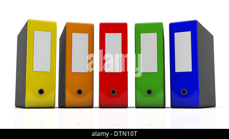 Several multi-colored file folders on white background in 3d Stock ...