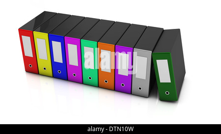 Several multi-colored file folders on white background in 3d Stock ...
